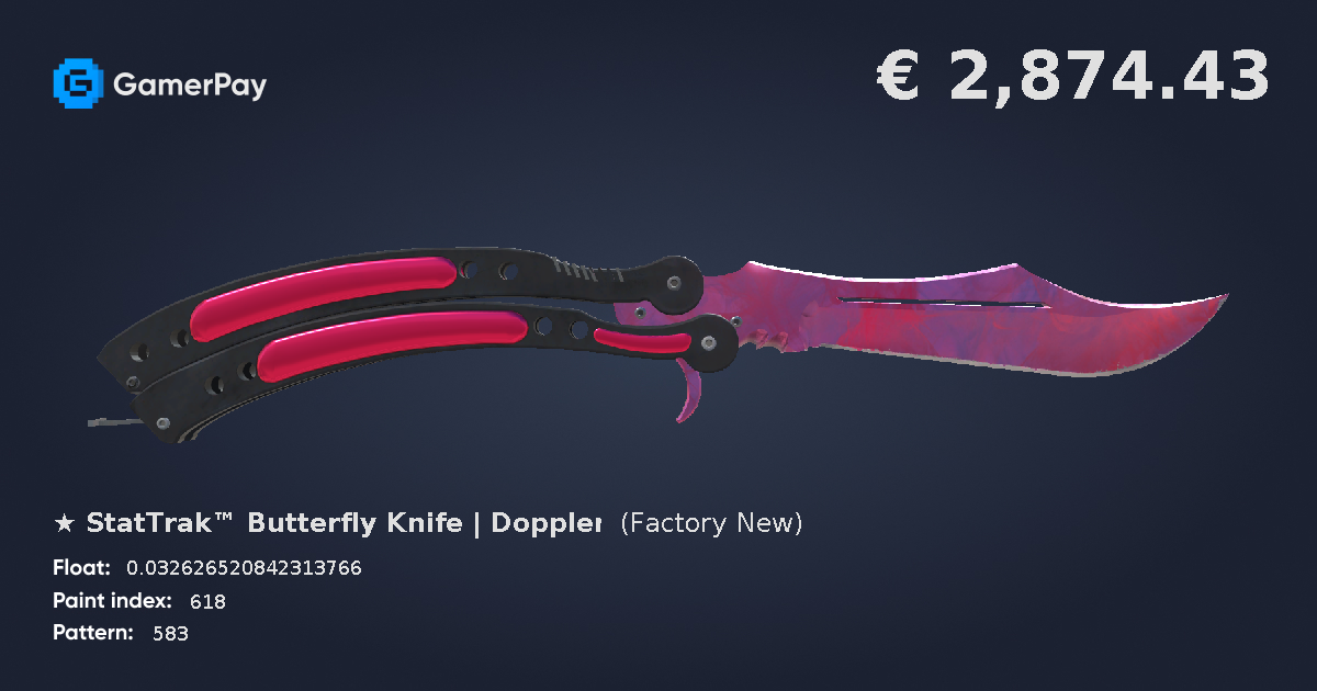 StatTrak™ Butterfly Knife | Doppler Phase 2 on GamerPay