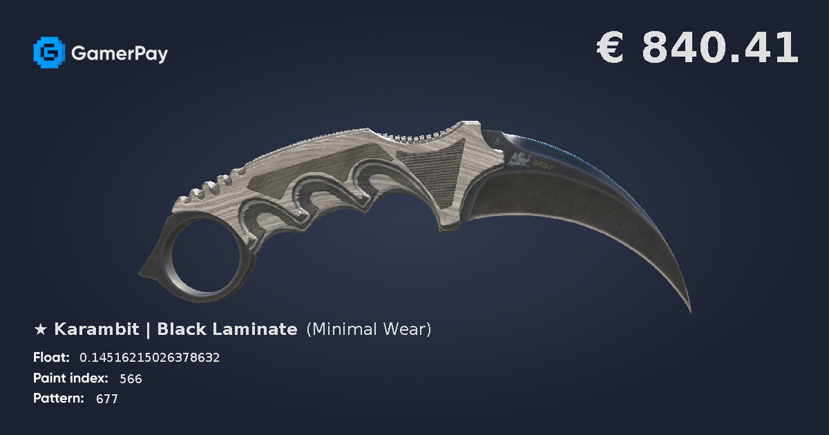 Karambit | Black Laminate on GamerPay