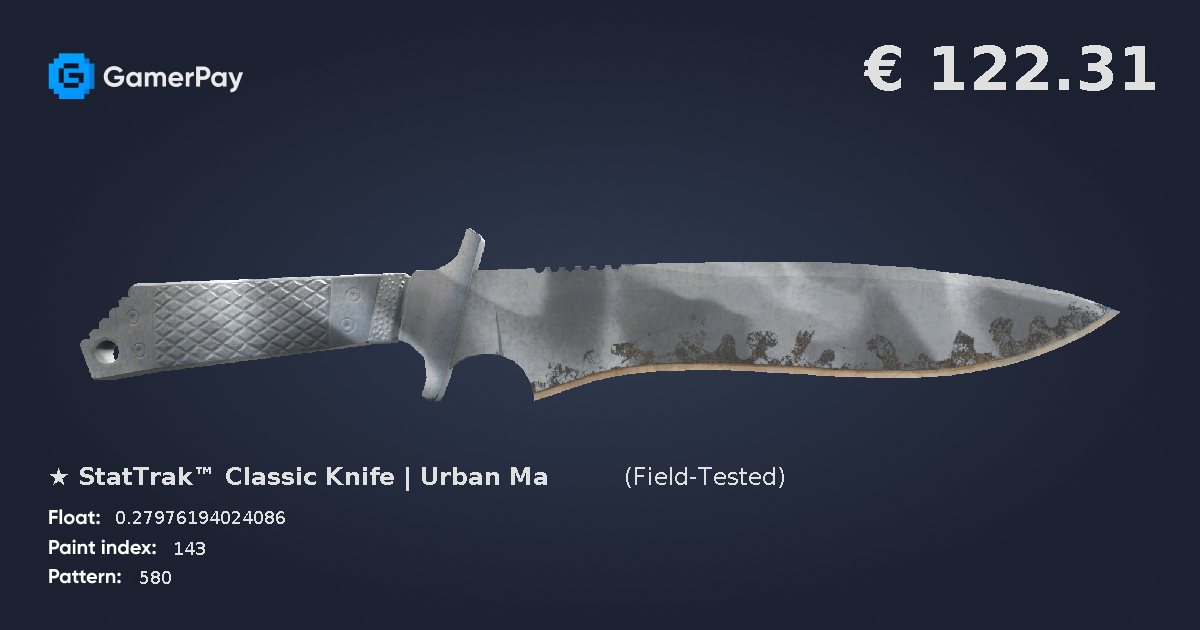 StatTrak™ Classic Knife | Urban Masked on GamerPay
