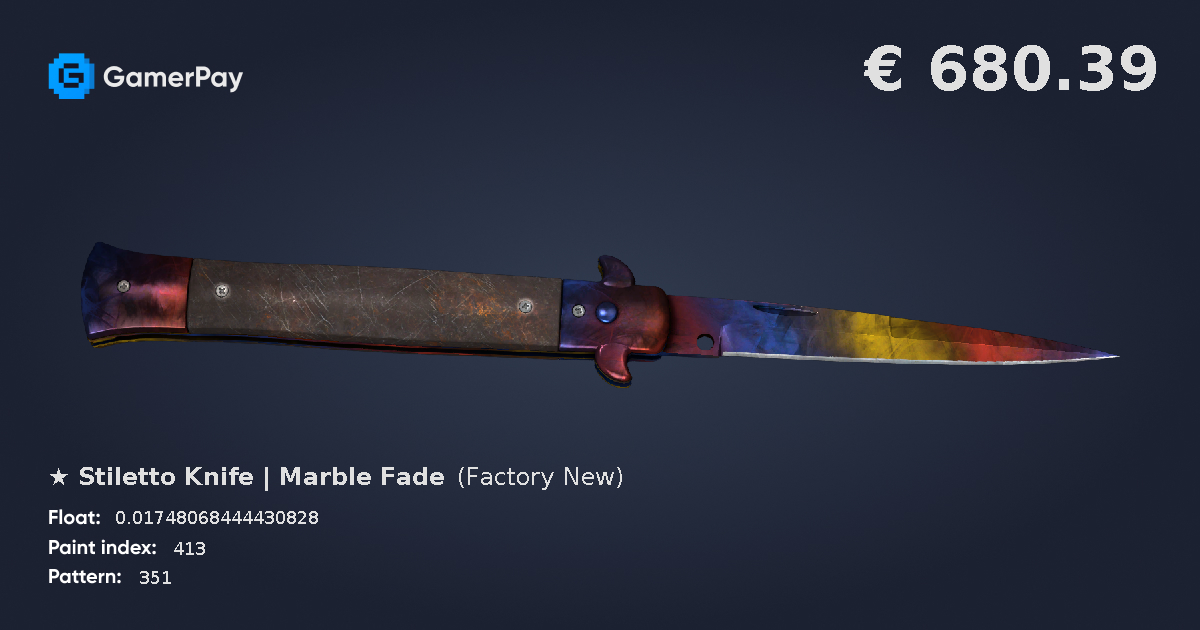 Stiletto Knife | Marble Fade on GamerPay