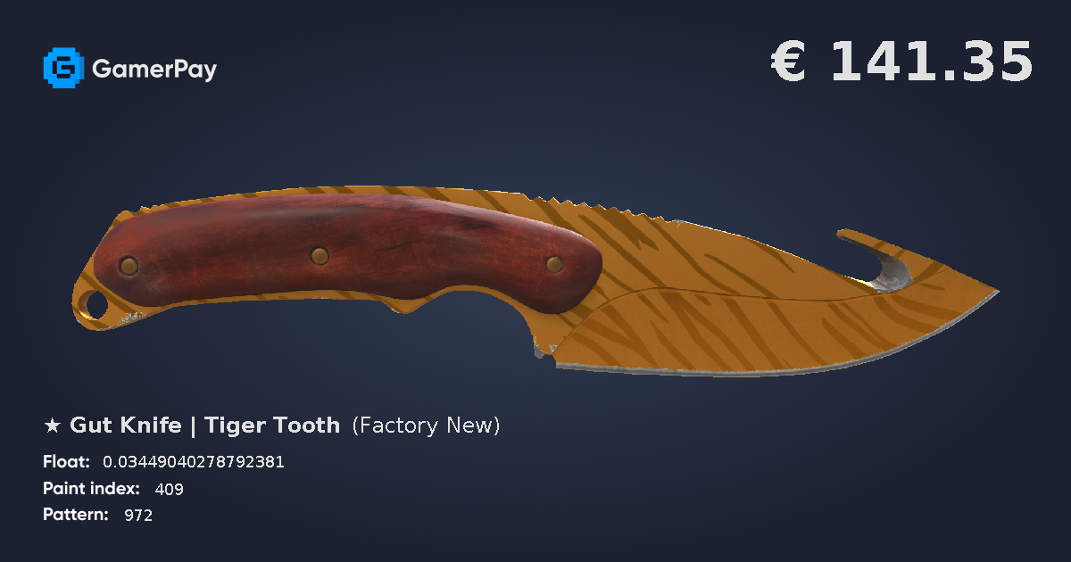 Gut Knife | Tiger Tooth on GamerPay