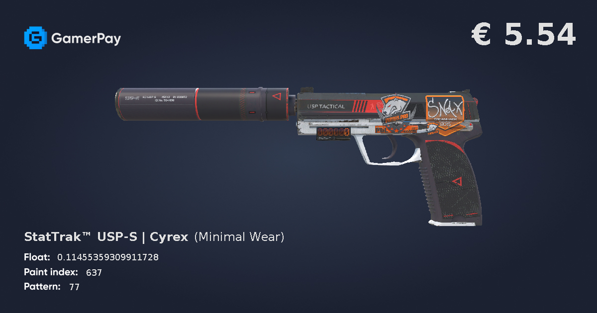 StatTrak™ USP-S | Cyrex on GamerPay
