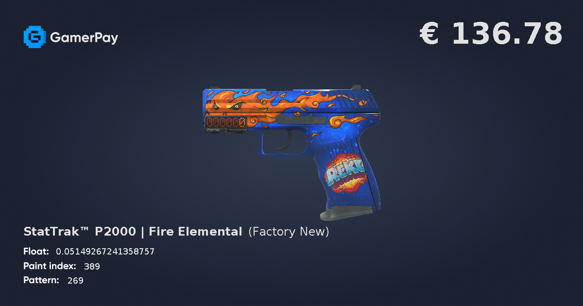 StatTrak™ P2000 | Fire Elemental on GamerPay