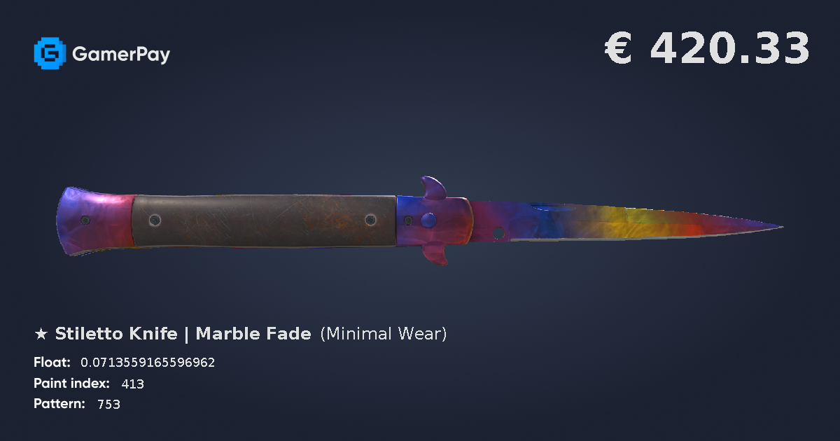 Stiletto Knife | Marble Fade on GamerPay