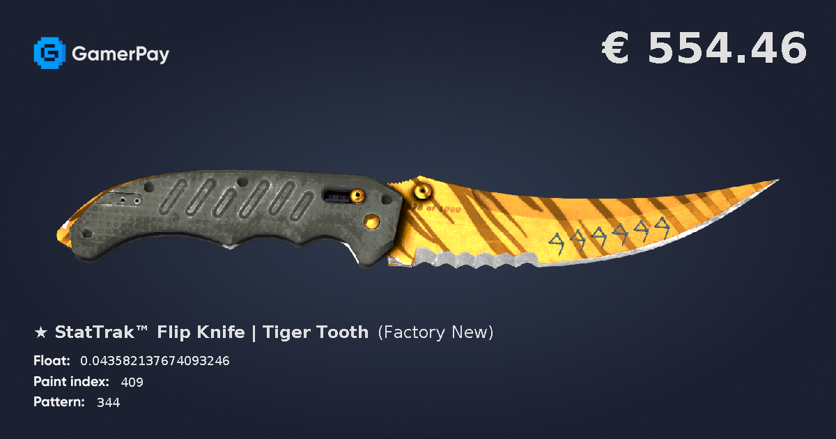 StatTrak™ Flip Knife | Tiger Tooth on GamerPay