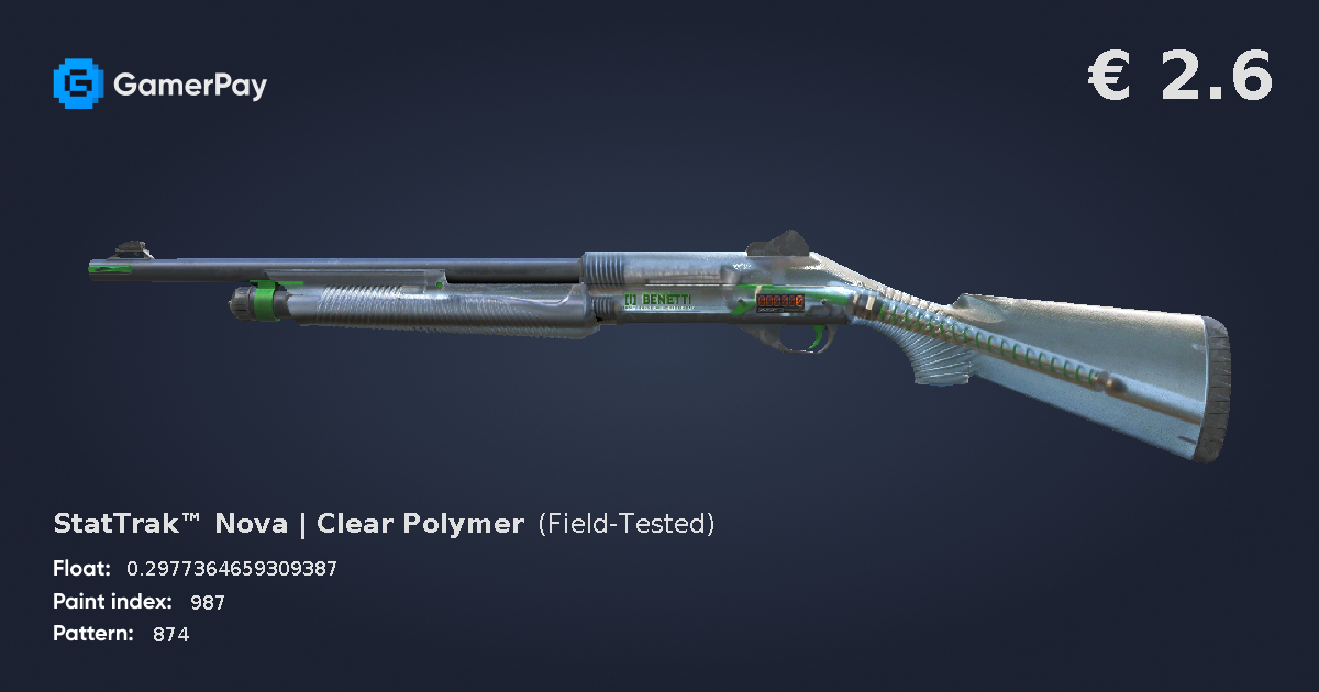 StatTrak™ Nova | Clear Polymer on GamerPay