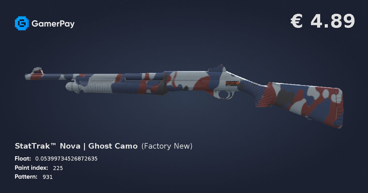 StatTrak™ Nova | Ghost Camo on GamerPay
