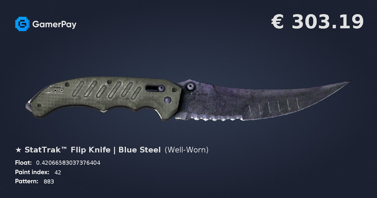 StatTrak™ Flip Knife | Blue Steel on GamerPay