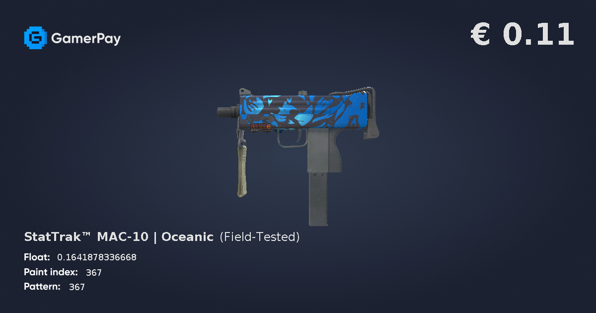 StatTrak™ MAC-10 | Oceanic on GamerPay