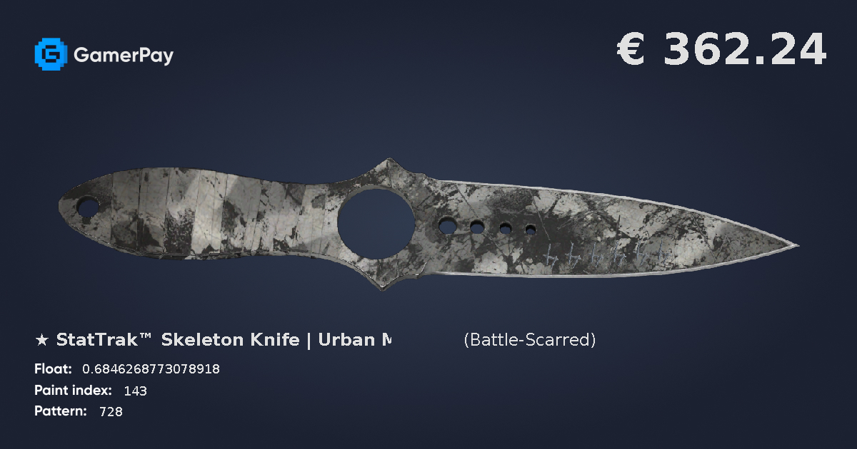 StatTrak™ Skeleton Knife | Urban Masked on GamerPay