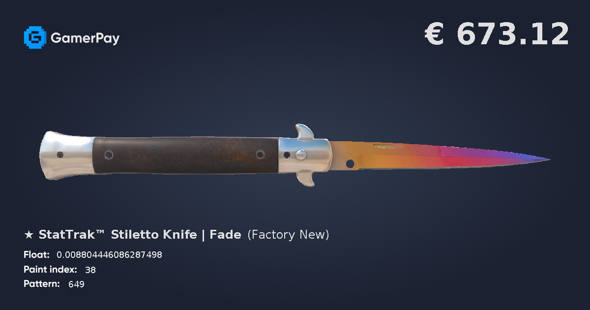 StatTrak™ Stiletto Knife | Fade on GamerPay