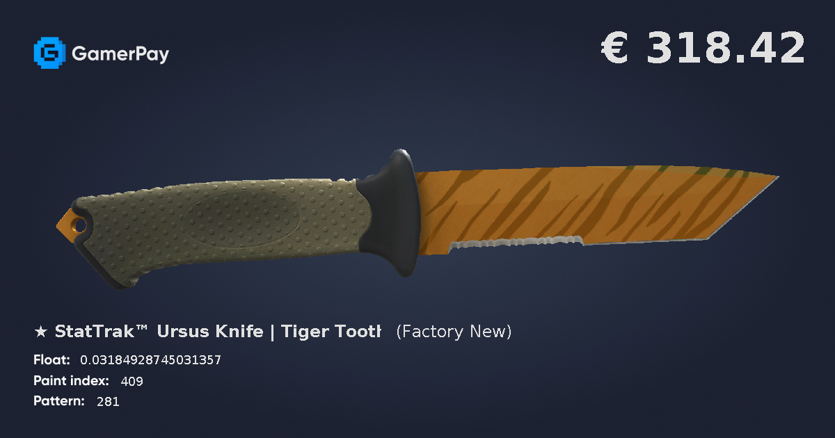 StatTrak™ Ursus Knife | Tiger Tooth on GamerPay
