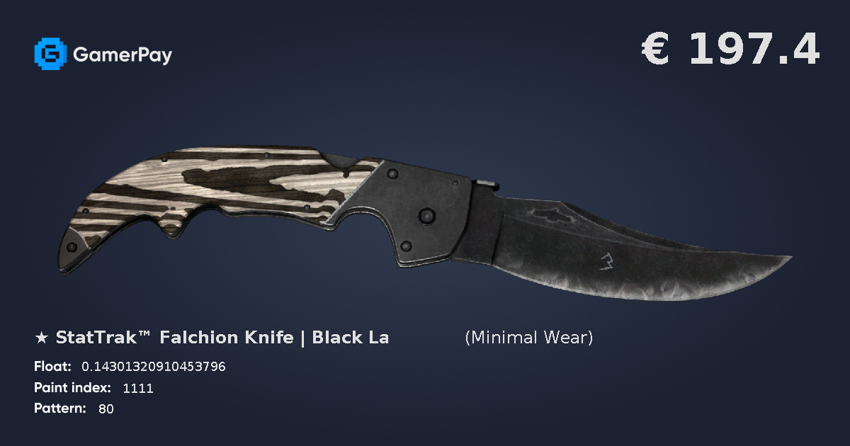 StatTrak™ Falchion Knife | Black Laminate on GamerPay