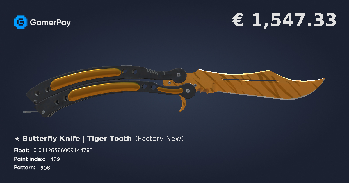 Butterfly Knife | Tiger Tooth on GamerPay