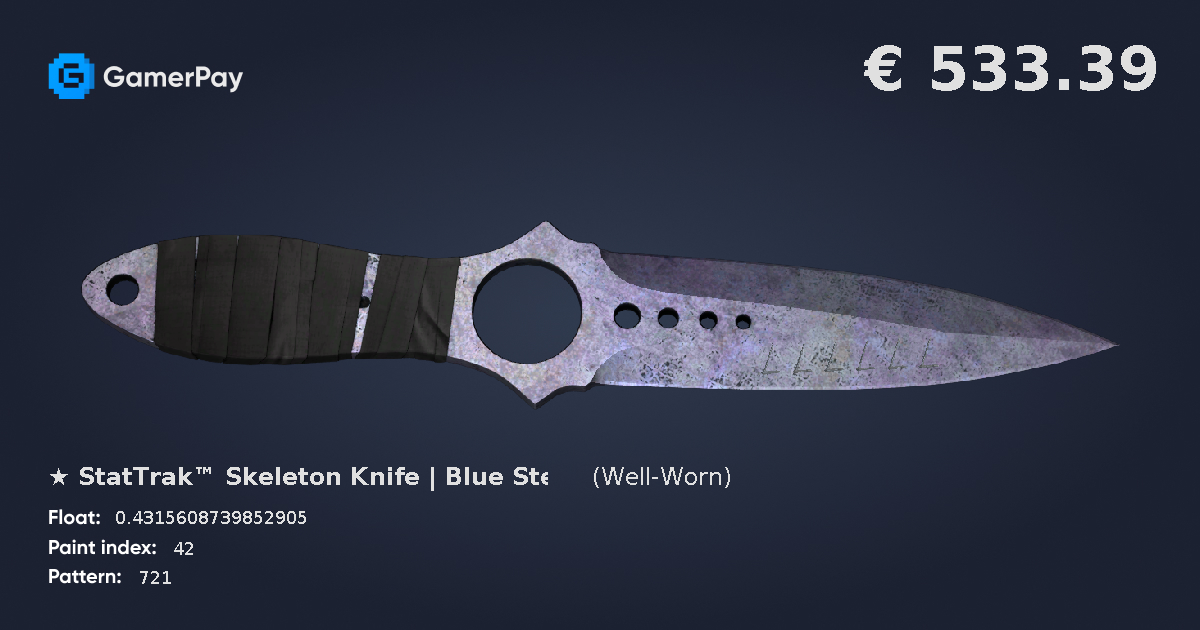 StatTrak™ Skeleton Knife | Blue Steel on GamerPay