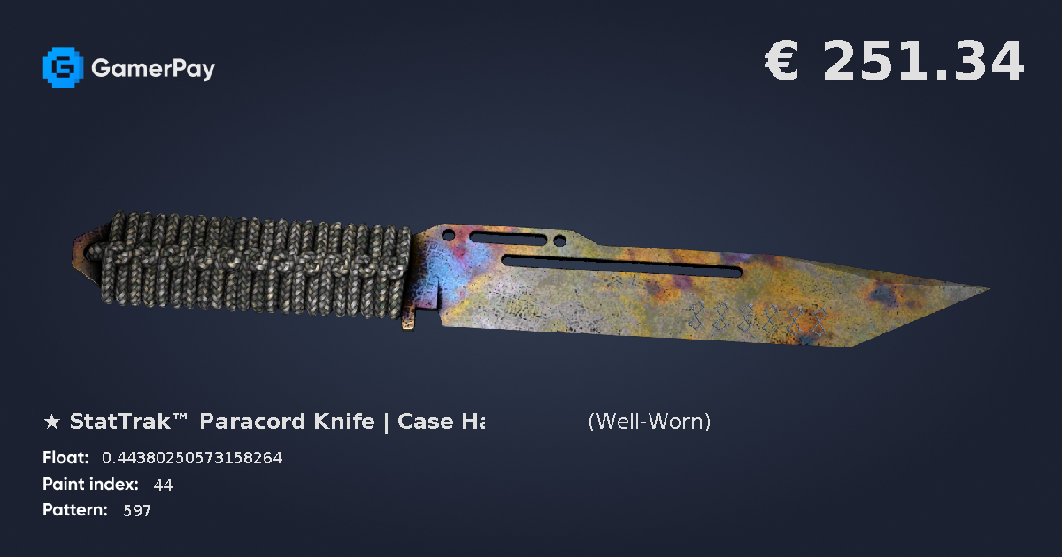 StatTrak™ Paracord Knife | Case Hardened on GamerPay