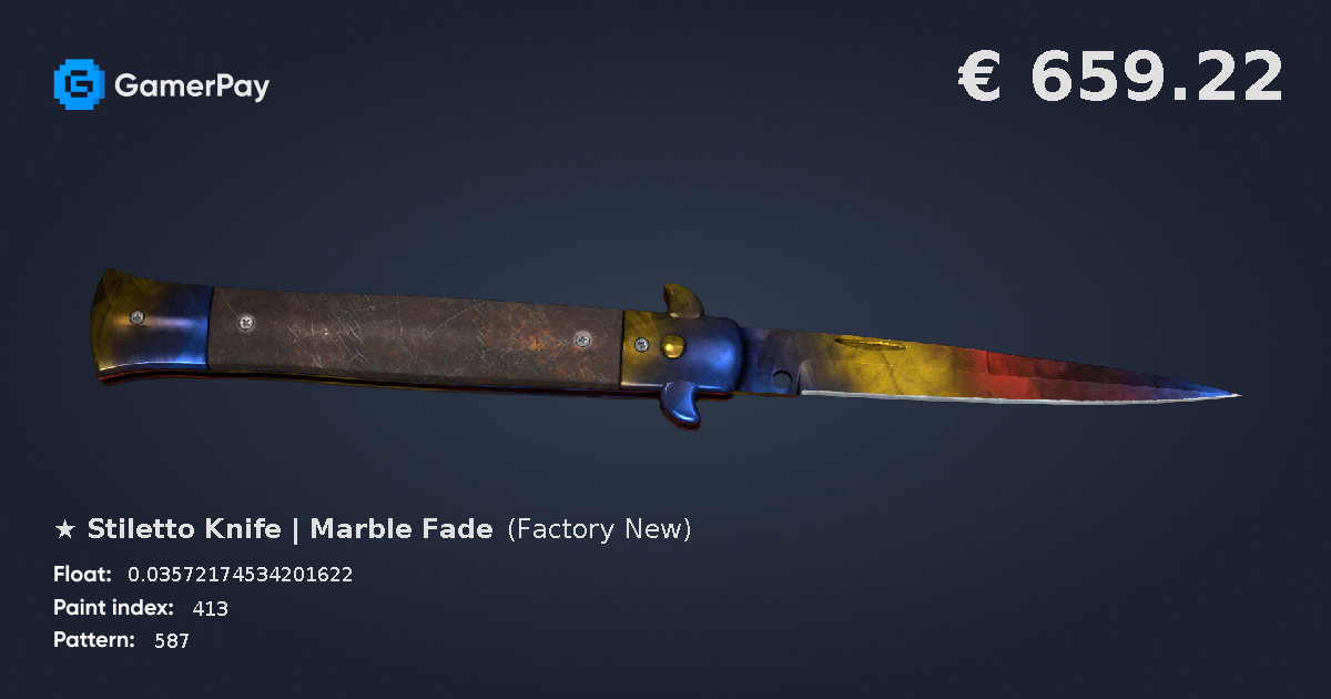 Stiletto Knife | Marble Fade on GamerPay