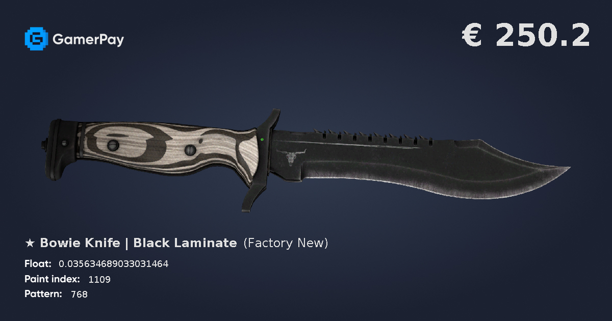 Bowie Knife | Black Laminate on GamerPay