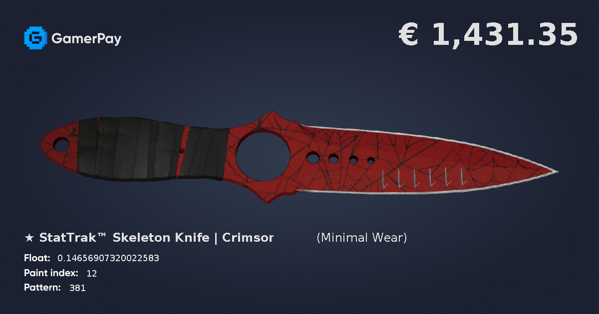StatTrak™ Skeleton Knife | Crimson Web on GamerPay