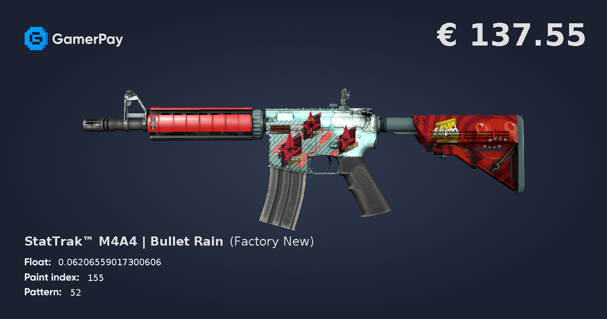 StatTrak™ M4A4 | Bullet Rain on GamerPay