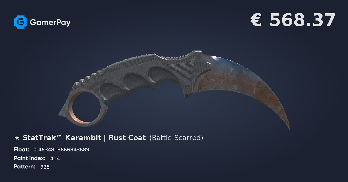 StatTrak™ Karambit | Rust Coat on GamerPay