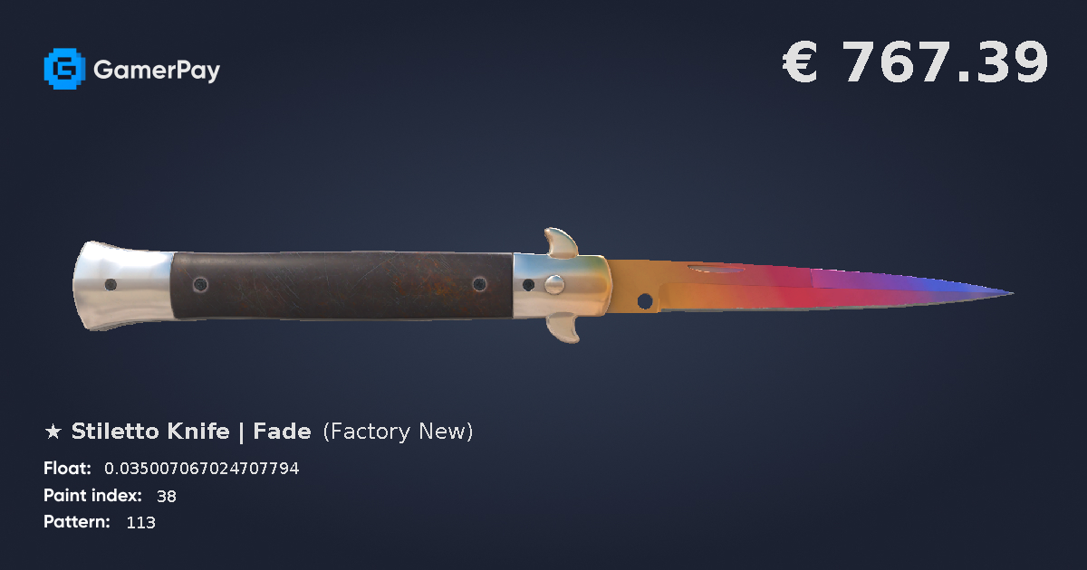 Stiletto Knife | Fade on GamerPay