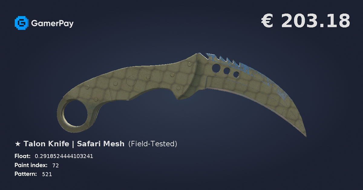 Talon Knife | Safari Mesh on GamerPay