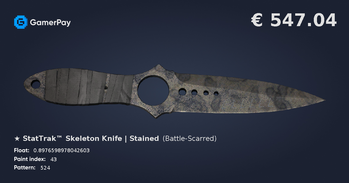 StatTrak™ Skeleton Knife | Stained on GamerPay