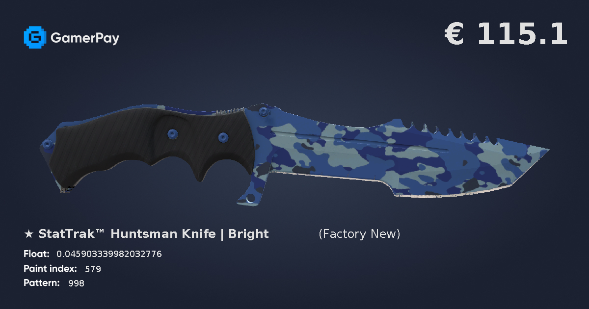 StatTrak™ Huntsman Knife | Bright Water on GamerPay