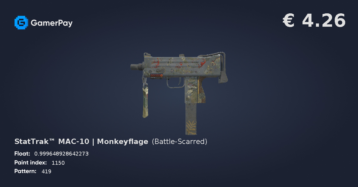 StatTrak™ MAC-10 | Monkeyflage on GamerPay
