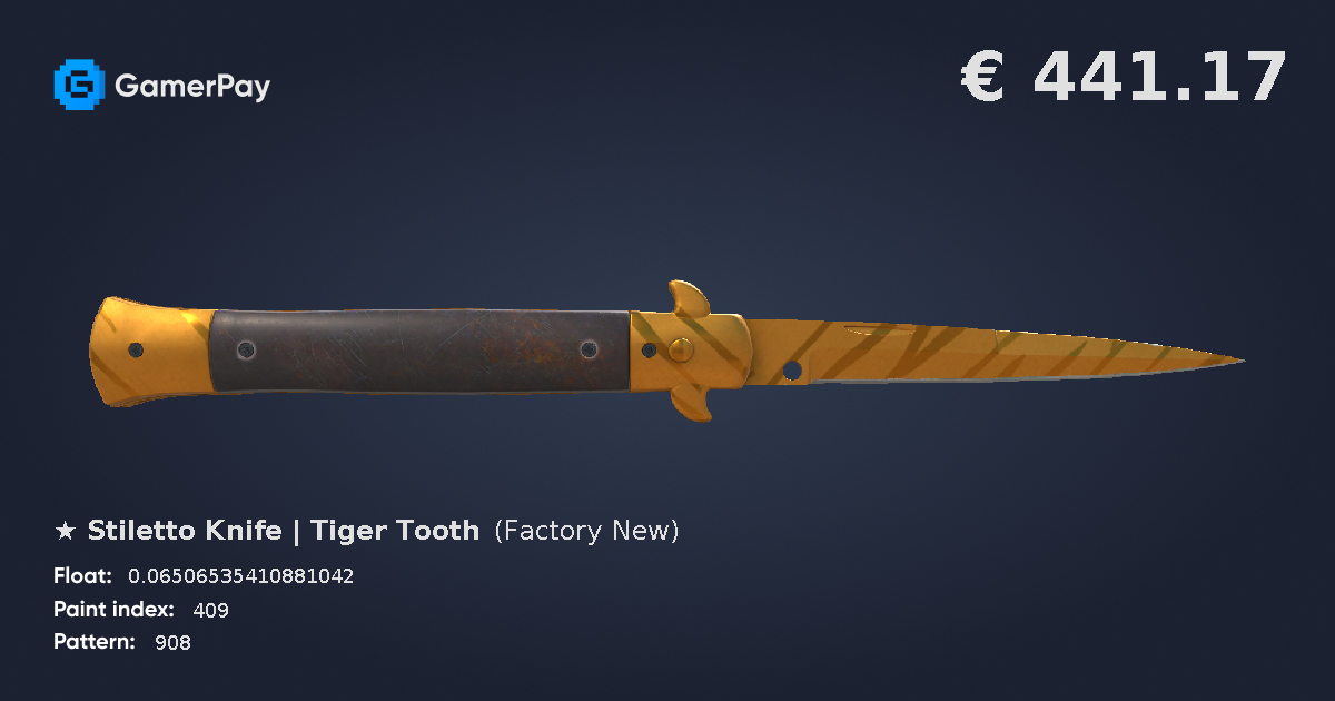 Stiletto Knife | Tiger Tooth on GamerPay