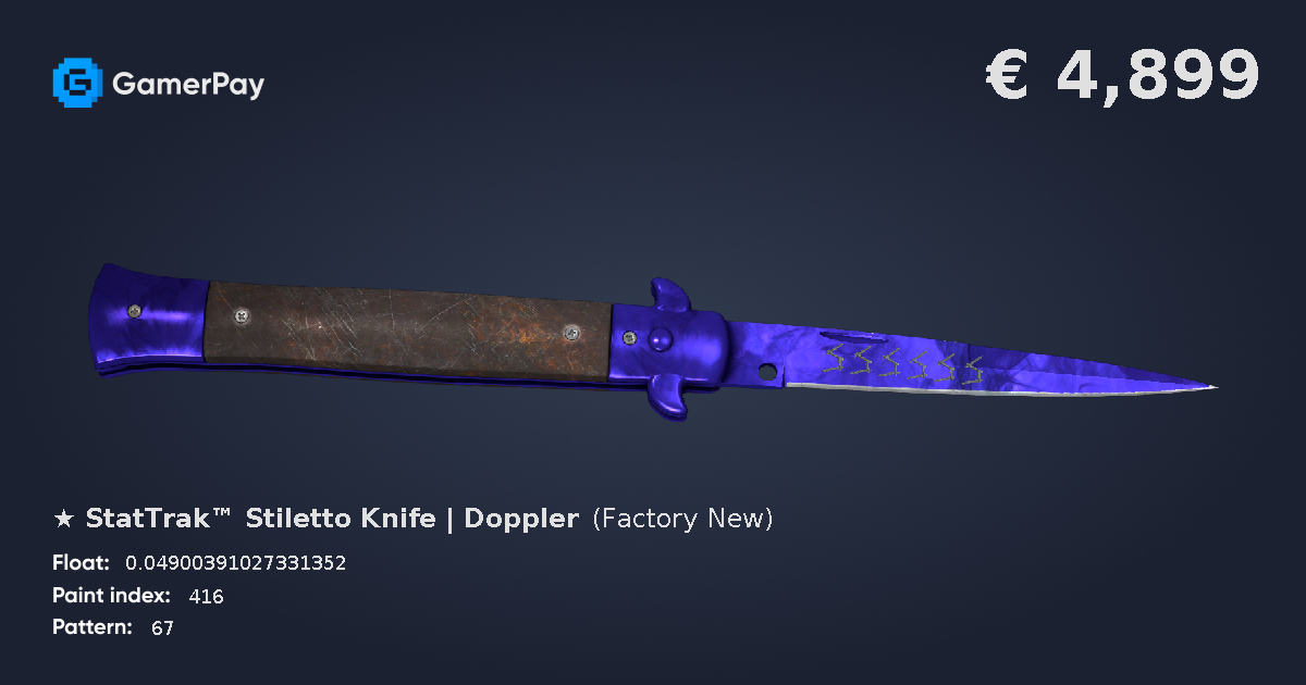 StatTrak™ Stiletto Knife | Doppler Sapphire on GamerPay