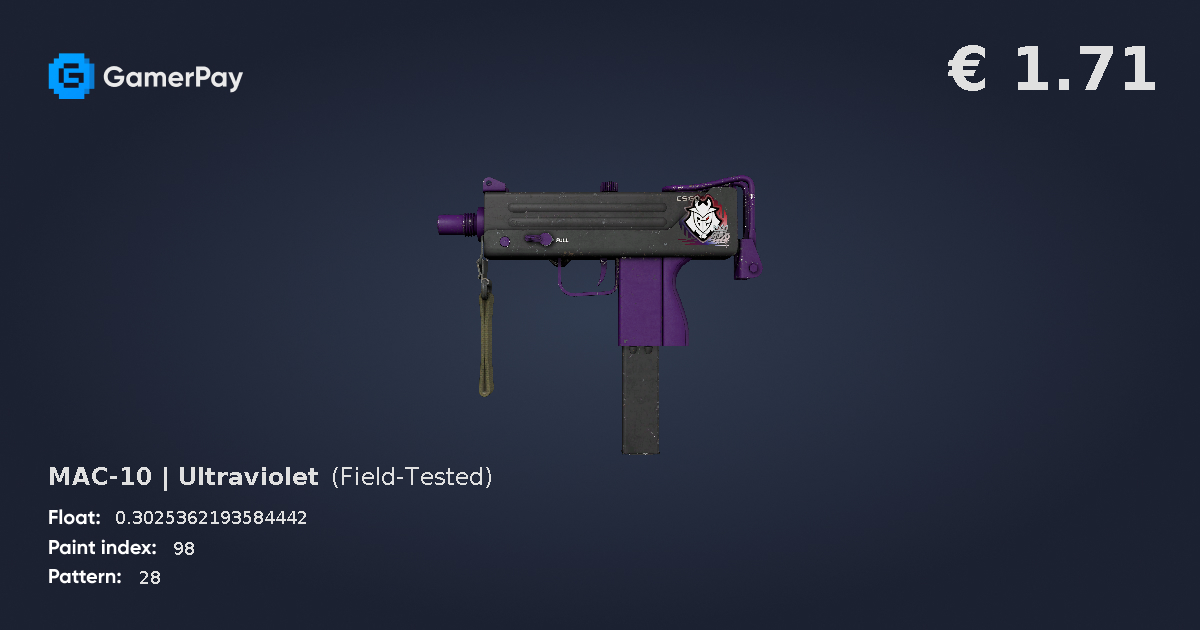 MAC-10 | Ultraviolet on GamerPay