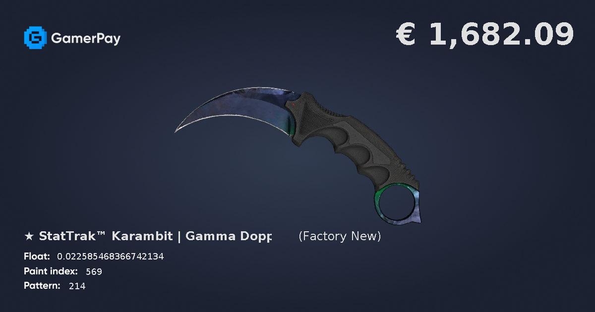 StatTrak™ Karambit | Gamma Doppler Phase 1 on GamerPay