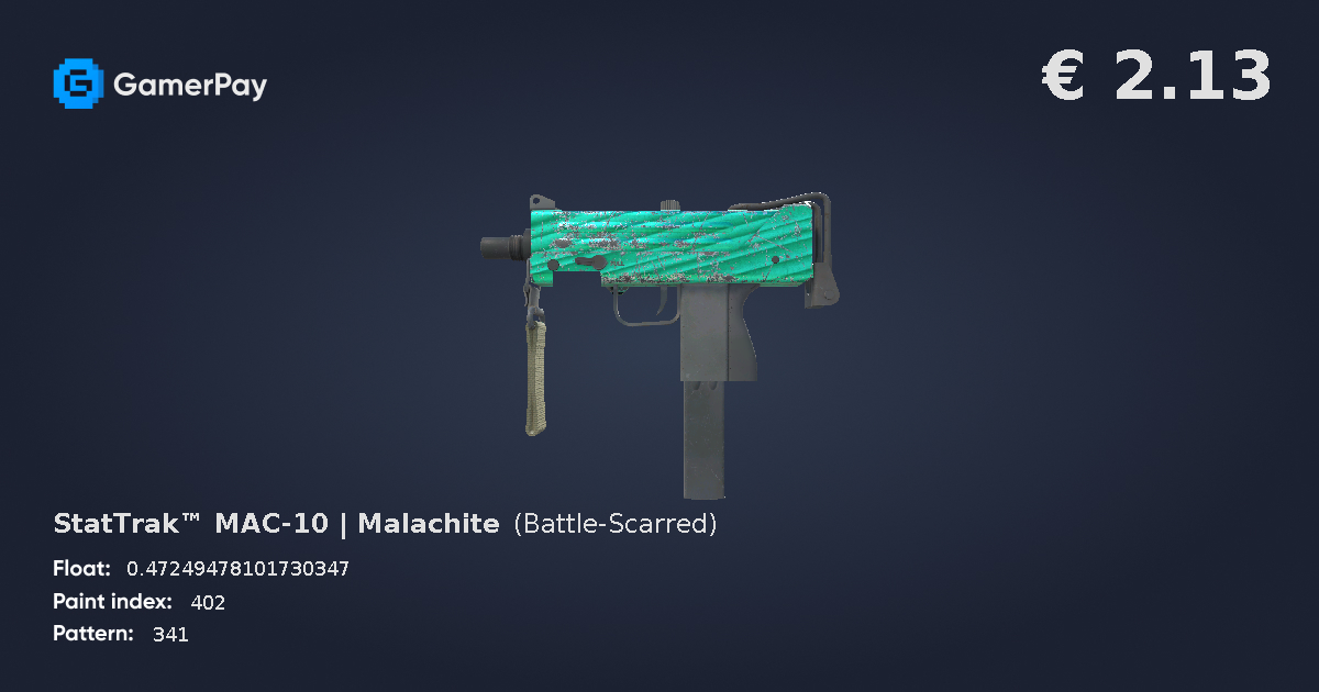 StatTrak™ MAC-10 | Malachite on GamerPay