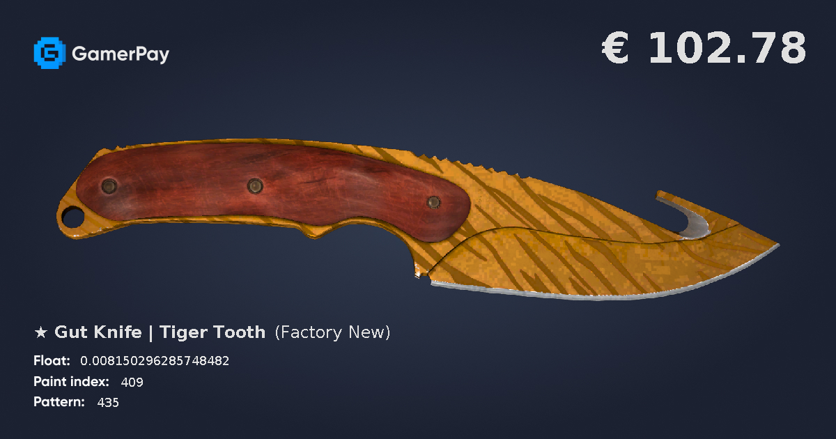 Gut Knife | Tiger Tooth on GamerPay