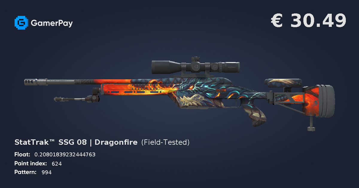 StatTrak™ SSG 08 | Dragonfire on GamerPay