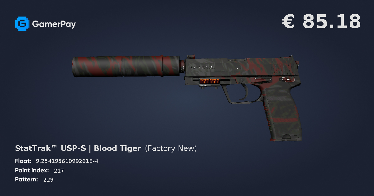 StatTrak™ USP-S | Blood Tiger on GamerPay