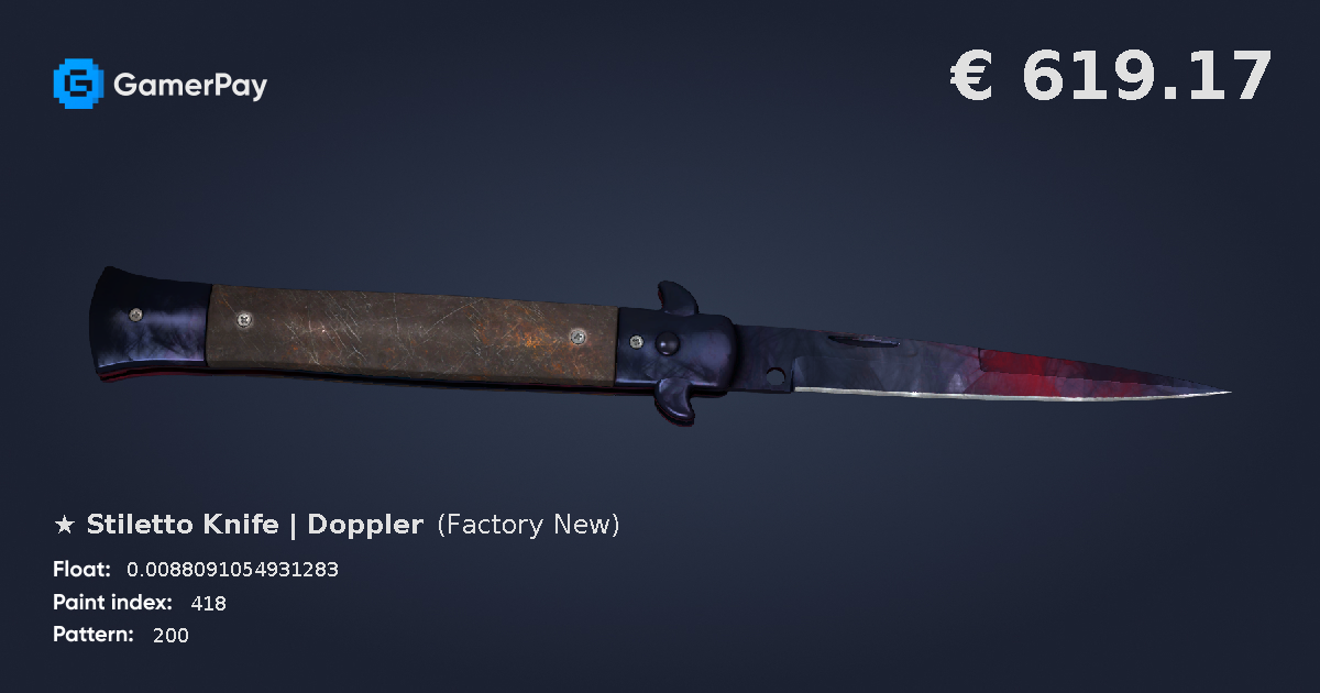 Stiletto Knife | Doppler Phase 1 on GamerPay