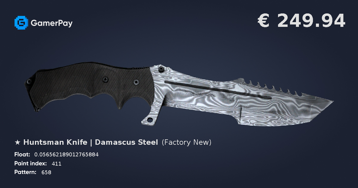 Huntsman Knife | Damascus Steel on GamerPay