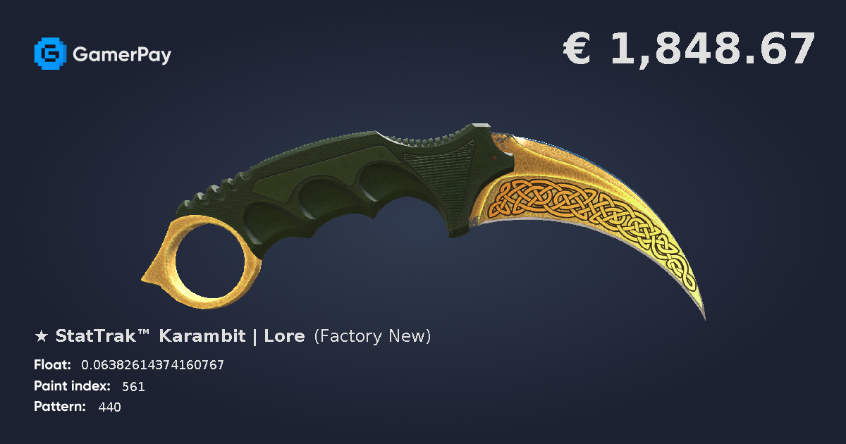 StatTrak™ Karambit | Lore on GamerPay
