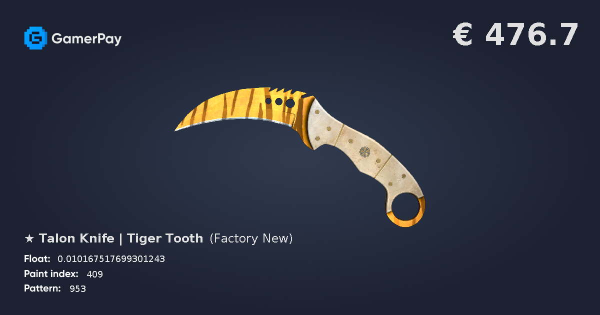 Talon Knife | Tiger Tooth on GamerPay