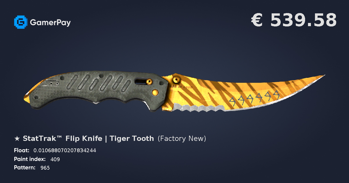 StatTrak™ Flip Knife | Tiger Tooth on GamerPay