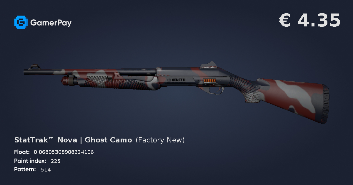 StatTrak™ Nova | Ghost Camo on GamerPay