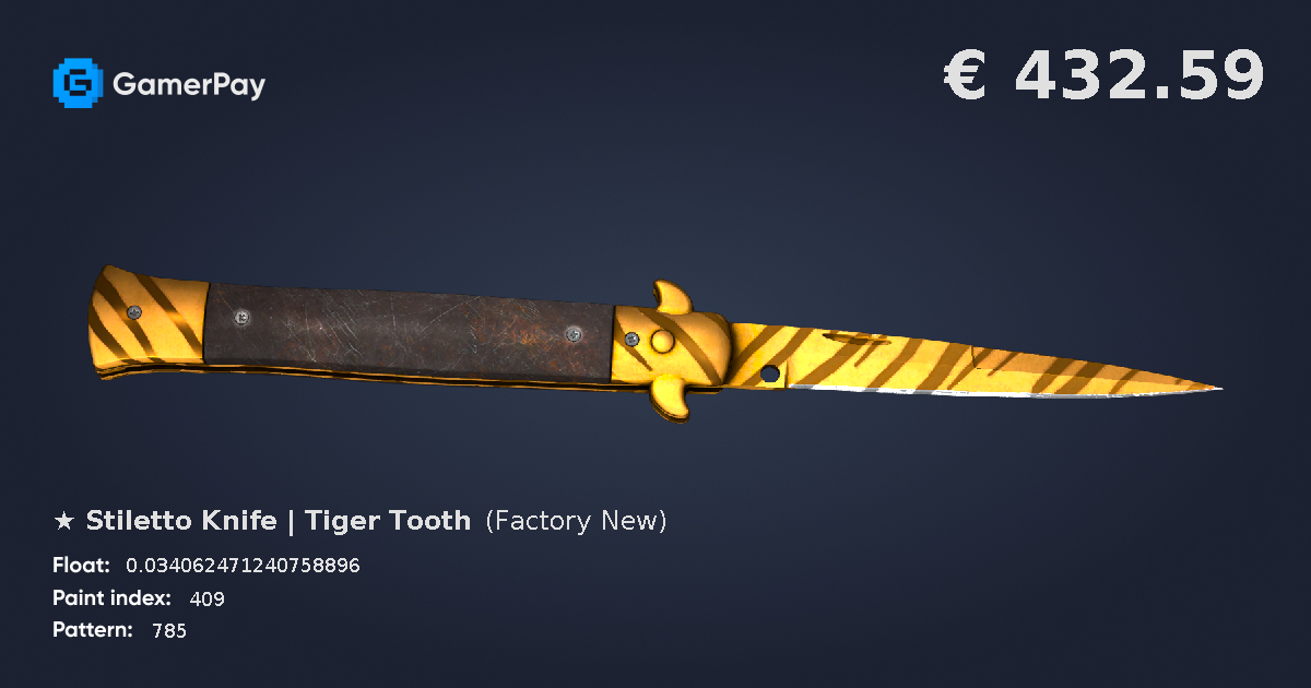 Stiletto Knife | Tiger Tooth on GamerPay