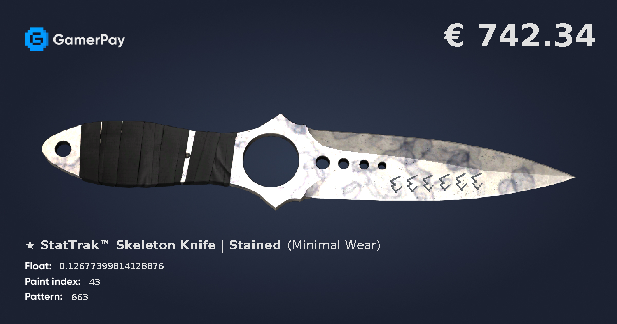 StatTrak™ Skeleton Knife | Stained on GamerPay