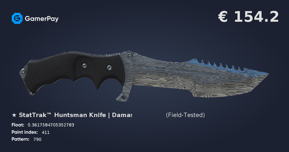 StatTrak™ Huntsman Knife | Damascus Steel on GamerPay