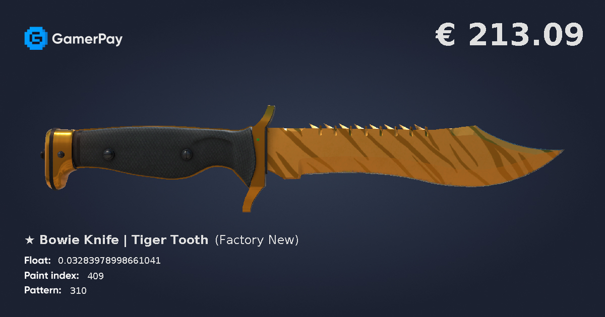 Bowie Knife | Tiger Tooth on GamerPay